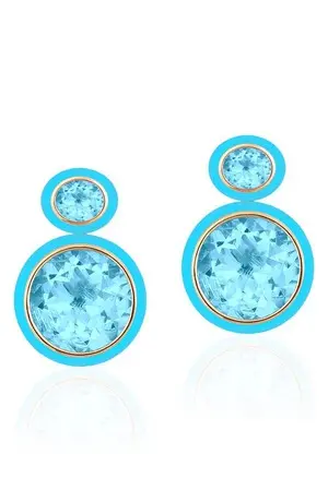 Goshwara Melange Drop Earrings Pale Blue