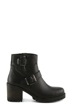 SPRING STEP SHOES Buckled Leather Bootie - Black