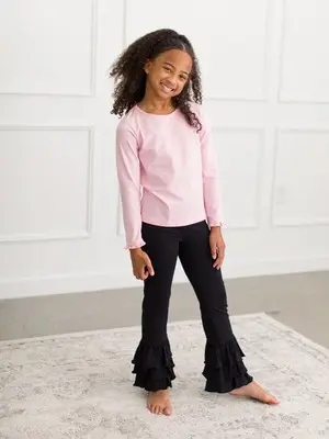 RUFFLEBUTTS Flare Pants - Black