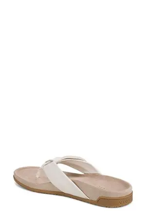 Vionic Leather Bow Flip Flop - Sea Salt