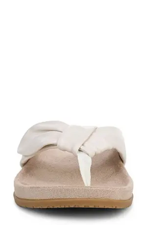 Vionic Leather Bow Flip Flop - Sea Salt