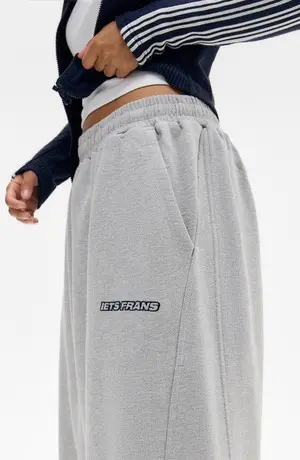 IETS FRANS Big Simmi Wide Leg Sweatpants - Grey