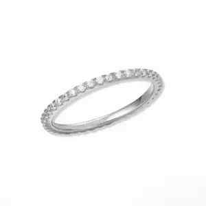 RACHELMENT Sterling And Gold Plated Eternity Band With Cubic Zirconia - Silver