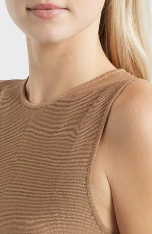 Solid & Striped The Lucerne Sleeveless Knit Minidress - Camel