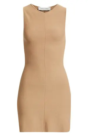 Solid & Striped The Lucerne Sleeveless Knit Minidress - Camel