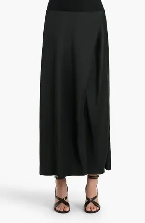 Khaite Demi Satin Midi Skirt