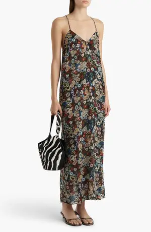 Khaite Taja Floral Silk Chiffon Slipdress