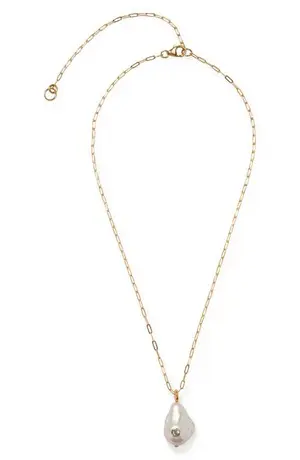 LIZZIE FORTUNATO Oasis Baroque Pearl Pendant Necklace - Gold/pearl