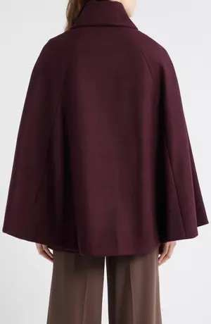 CECE DUPRAZ Bow Collar Cape - Burgundy