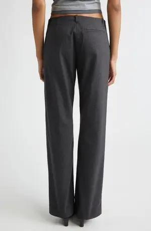 Paloma Wool Sil Herringbone Suiting Straight Leg Trousers