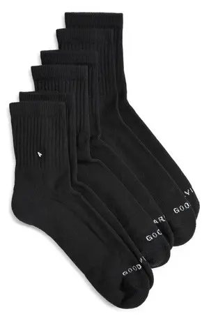 ARVIN GOODS 3-pack Quarter Crew Socks - Black