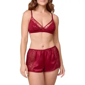 Rya Collection Sequin Lace Bralette And Shorts Set