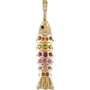 EDEN PRESLEY 14k Gold Sapphire And Diamond Fish Pendant - Rainbow