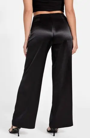 Guess Julie High-waist Satin Pants - Black-black