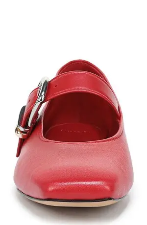 Vince Daniela Mary Jane Flat - Crimson Leather