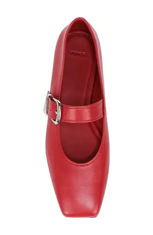 Vince Daniela Mary Jane Flat - Crimson Leather
