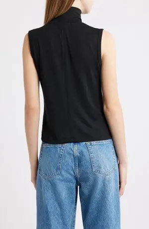 Rag & Bone Sleeveless Turtleneck Knit Top - Black