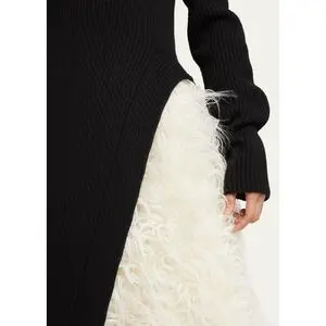 Moncler X Jil Sander Asymmetric Wool Turtleneck Dress
