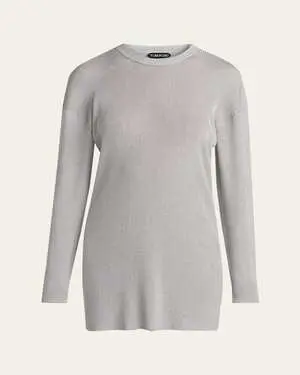 TOM FORD Paillette Rib Knit Tunic Top