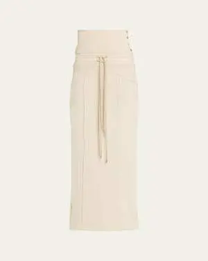 JANE WADE Pinstripe Short-sleeve Gown