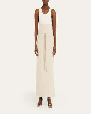 JANE WADE Pinstripe Short-sleeve Gown