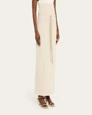 JANE WADE Pinstripe Short-sleeve Gown