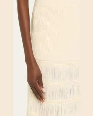 JANE WADE Pinstripe Short-sleeve Gown