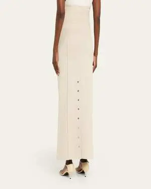 JANE WADE Pinstripe Short-sleeve Gown