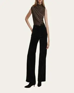 Veronica Beard Taylor High-rise Wide-leg Pants - Oxford