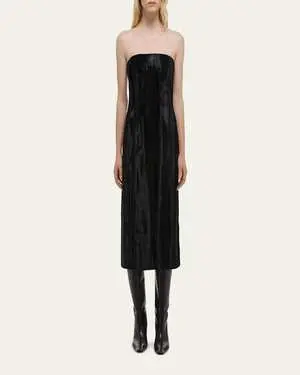 Helmut Lang Sleeveless Faux Pony Midi Dress