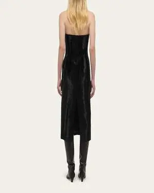 Helmut Lang Sleeveless Faux Pony Midi Dress