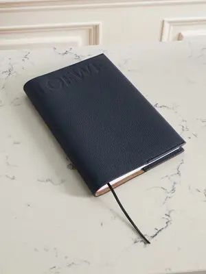 Loewe Logo-embossed Leather Notebook - Blue