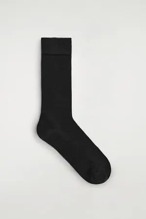 Cos Fine Knit Wool-blend Socks - Black