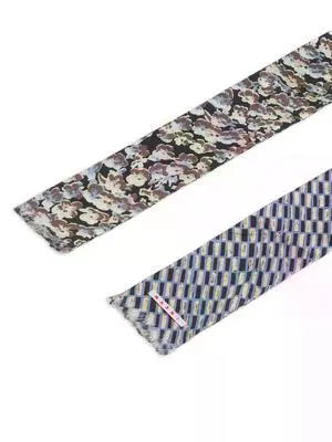 Marni Double-sided Frayed Scarf - Blue