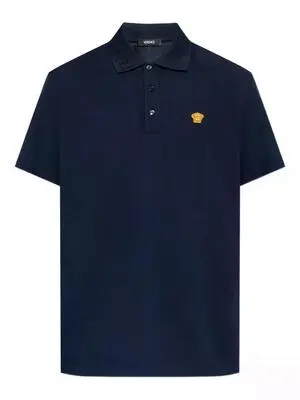 Versace Medusa Head-appliqué Polo Shirt - Blue