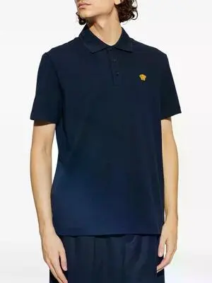 Versace Medusa Head-appliqué Polo Shirt - Blue