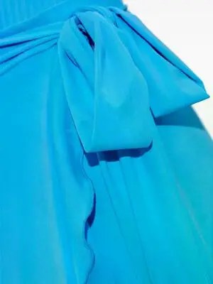 Melissa Odabash Ruffled-trim Tie-fastening Midi Skirt - Blue