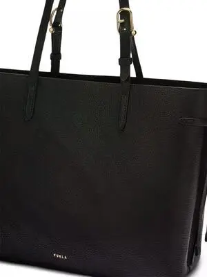 Furla Ava Large Leather Tote Bag - Black