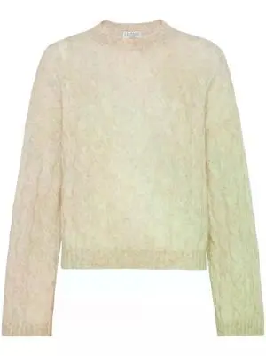Brunello Cucinelli Crew-neck Cable-knit Jumper - Neutrals