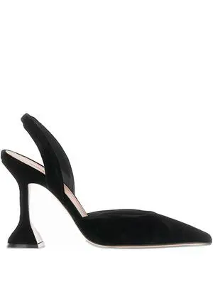 Amina Muaddi 95mm Holli Slingback Pumps