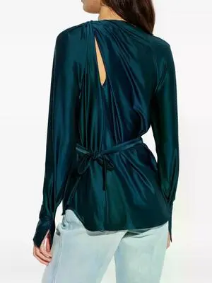 Victoria Beckham Open Back Long Sleeve Blouse - Blue
