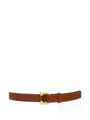 FERRAGAMO Stitched Gancini Belt - Brown
