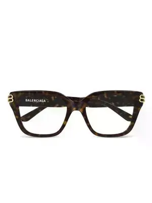 Balenciaga Square-frame Logo Glasses - Brown