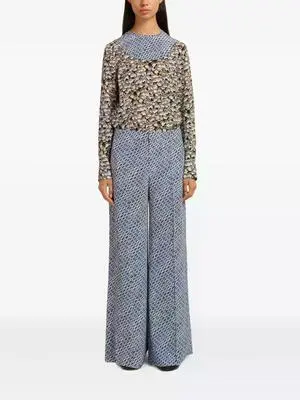 Marni Printed Silk Crêpe De Chine Wide-leg Trousers