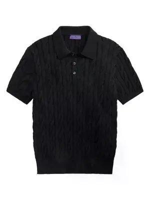 Ralph Lauren Purple Label Cable-knit Polo Sweater