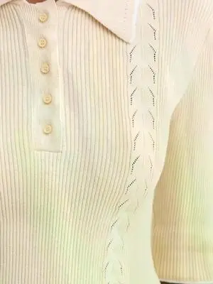 SESSUN Cable-knit Polo Shirt