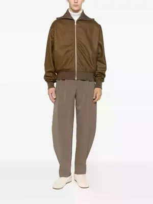 JIL SANDER Zip-up Ribbed Bomber Jacket
