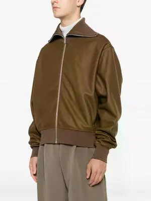JIL SANDER Zip-up Ribbed Bomber Jacket