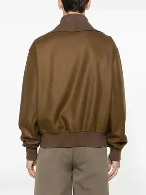 JIL SANDER Zip-up Ribbed Bomber Jacket
