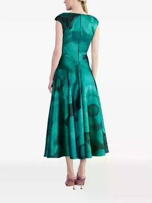 Talbot Runhof Jacquard Draped Dress